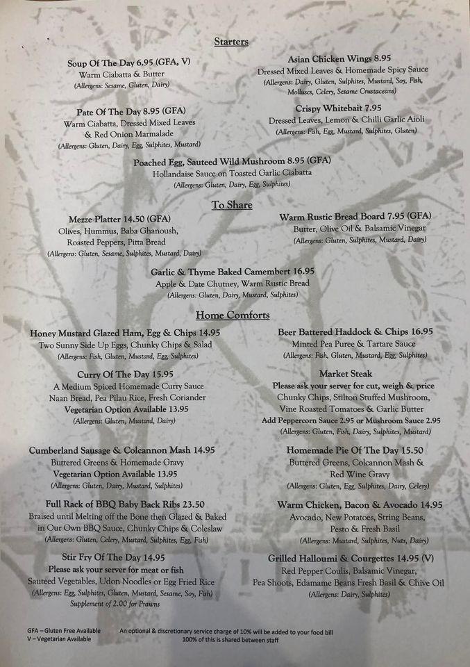 Menu at The Green Man pub & bar, Uxbridge