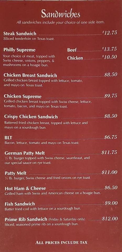 Menu at Bergen Bar & Grill, USA