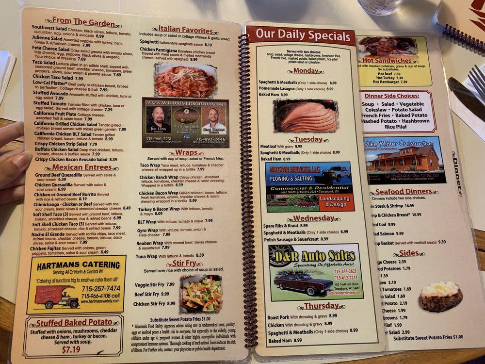 Menu at Tomahawk Family Restaurant, Tomahawk