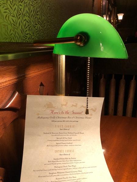Menu at Mahogany Grille steakhouse, Durango