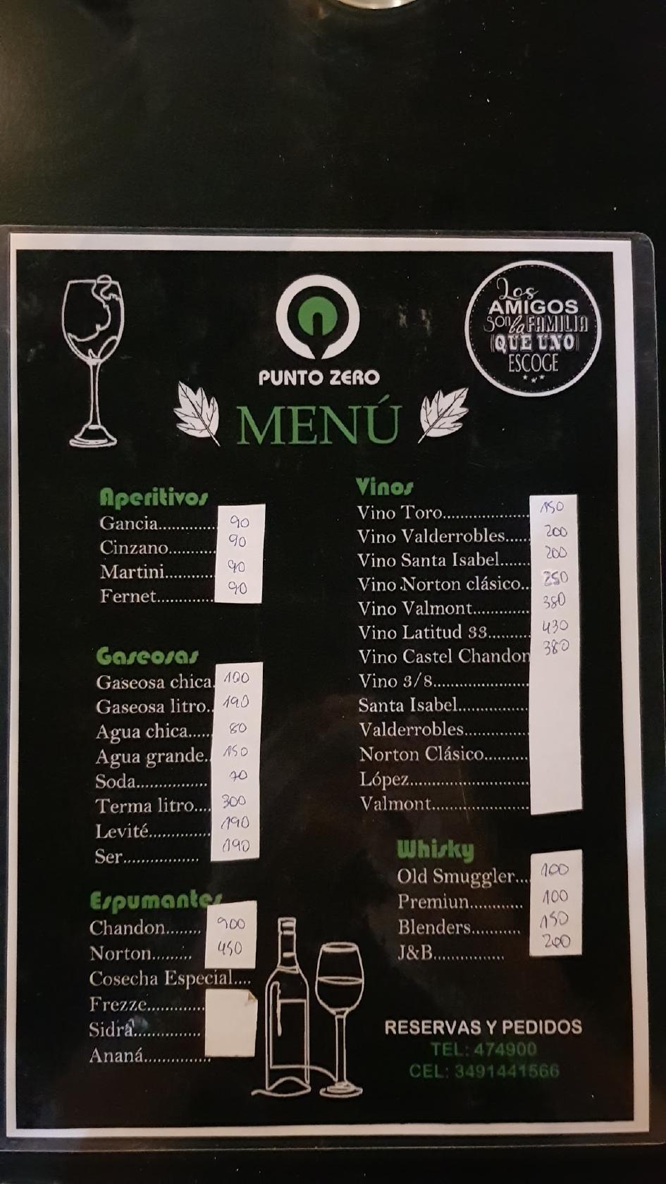 Menu at Punto Zero Resto Bar, Tostado