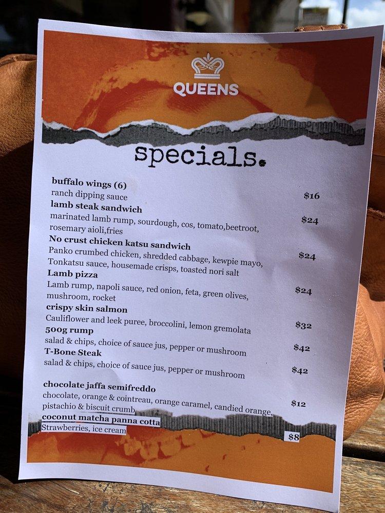 Menu at Queens Tavern pub & bar, Highgate
