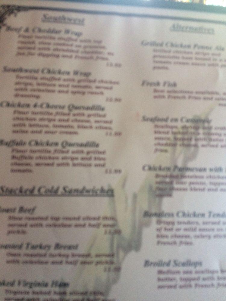 Menu at Raindancer Restaurant, Amsterdam, State Highway 30