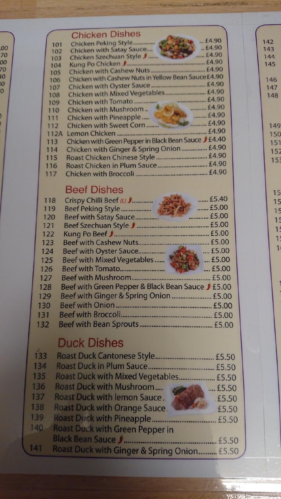 Menu at Yummy House restaurant, Gillingham