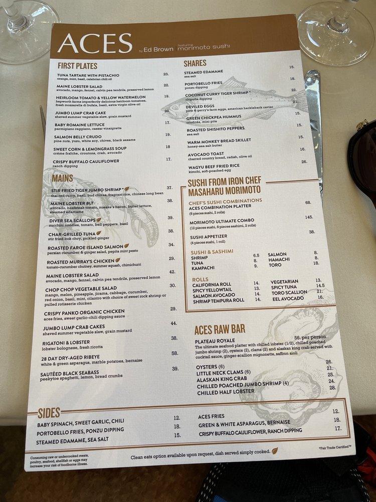 Menu at Aces restaurant, New York City, Usta Billie Jean King National ...