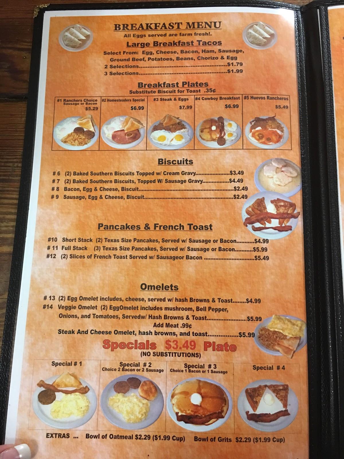 Menu at Cow Palace restaurant, Gonzales, 342 US-90 ALT W