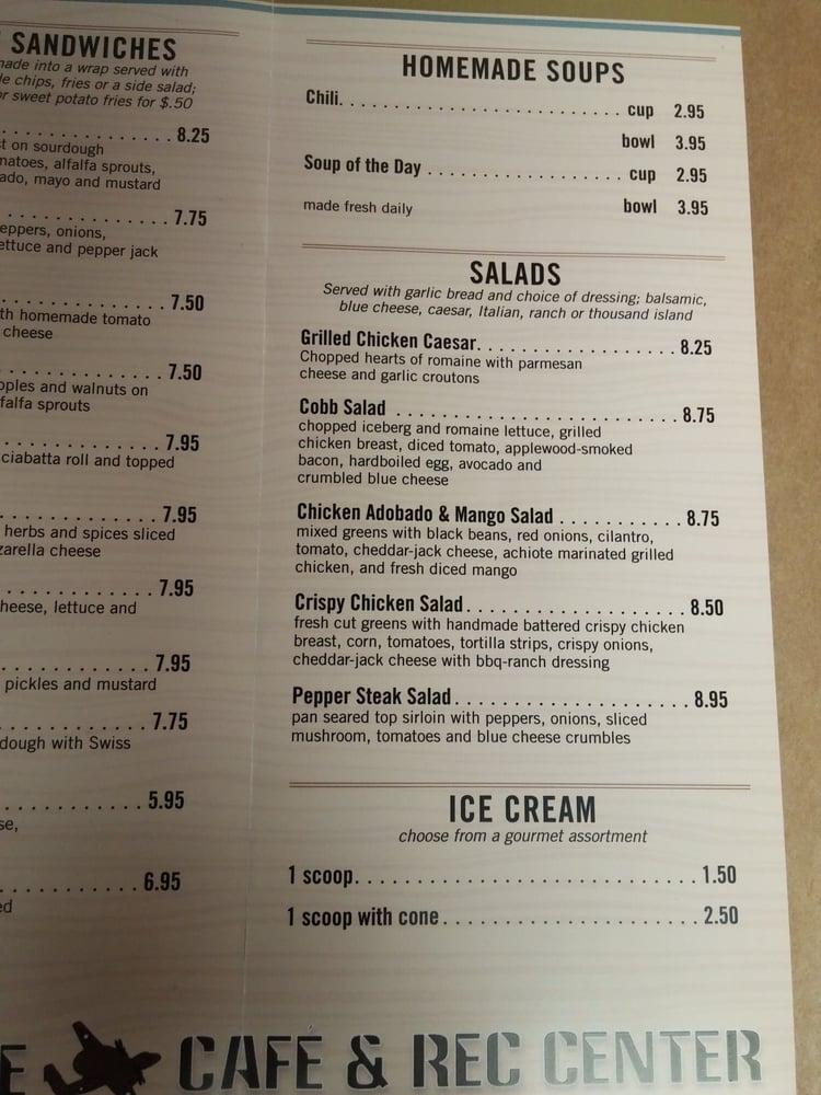 Carta de Flightline Cafe and Rec Center, Freedom