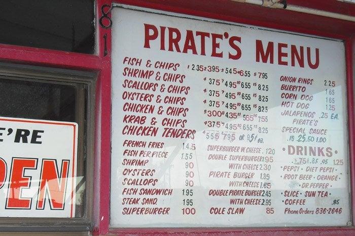 Menu at Pirate's Fish & Chips fast food, Casa Grande