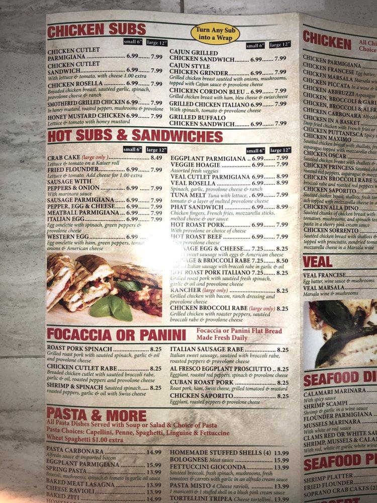 Menu at Tony Soprano's Pizza pizzeria, Medford, 11 Jackson Rd