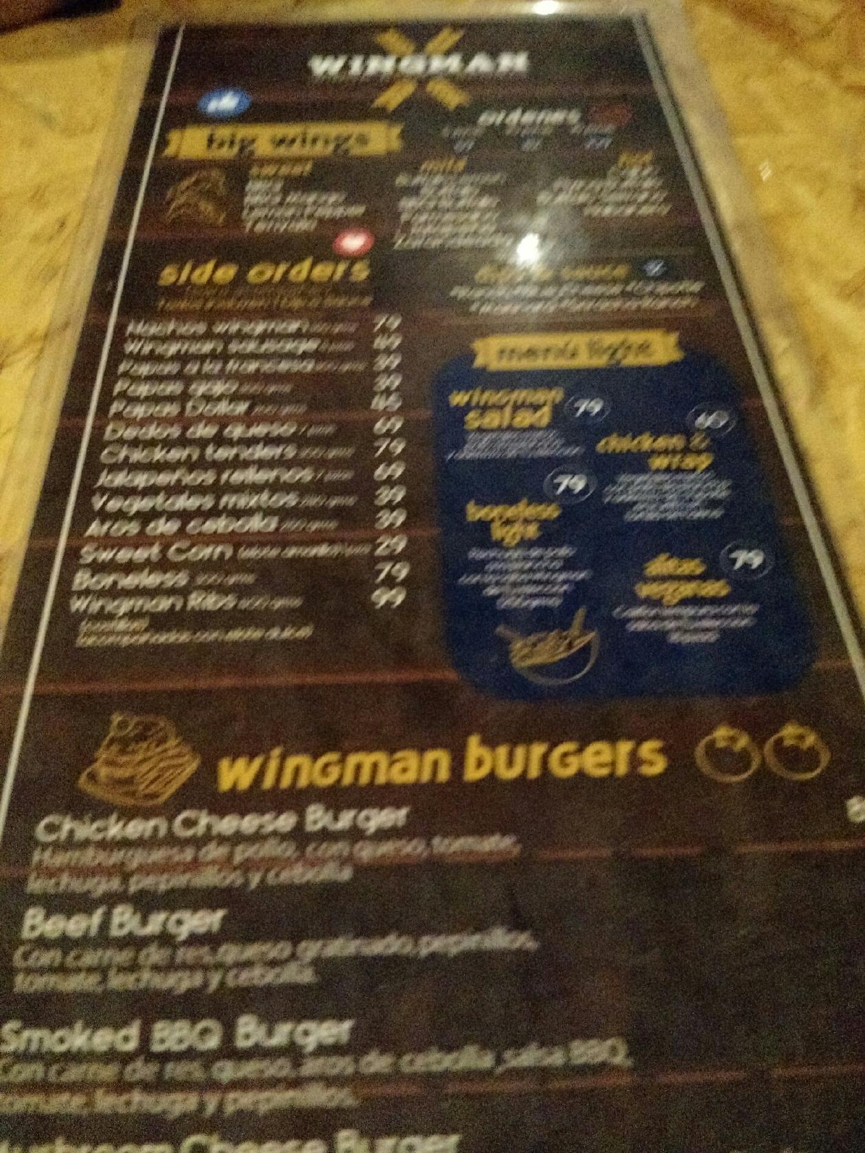 Menu at Wingman Tchaikovsky pub & bar, Zapopan, Avenida Piotr ...