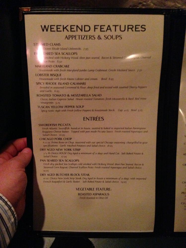 Menu at BJ’s pub & bar, Selinsgrove