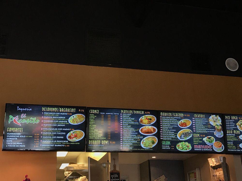 Menu at El Picosito Mexican Food fast food, Duarte