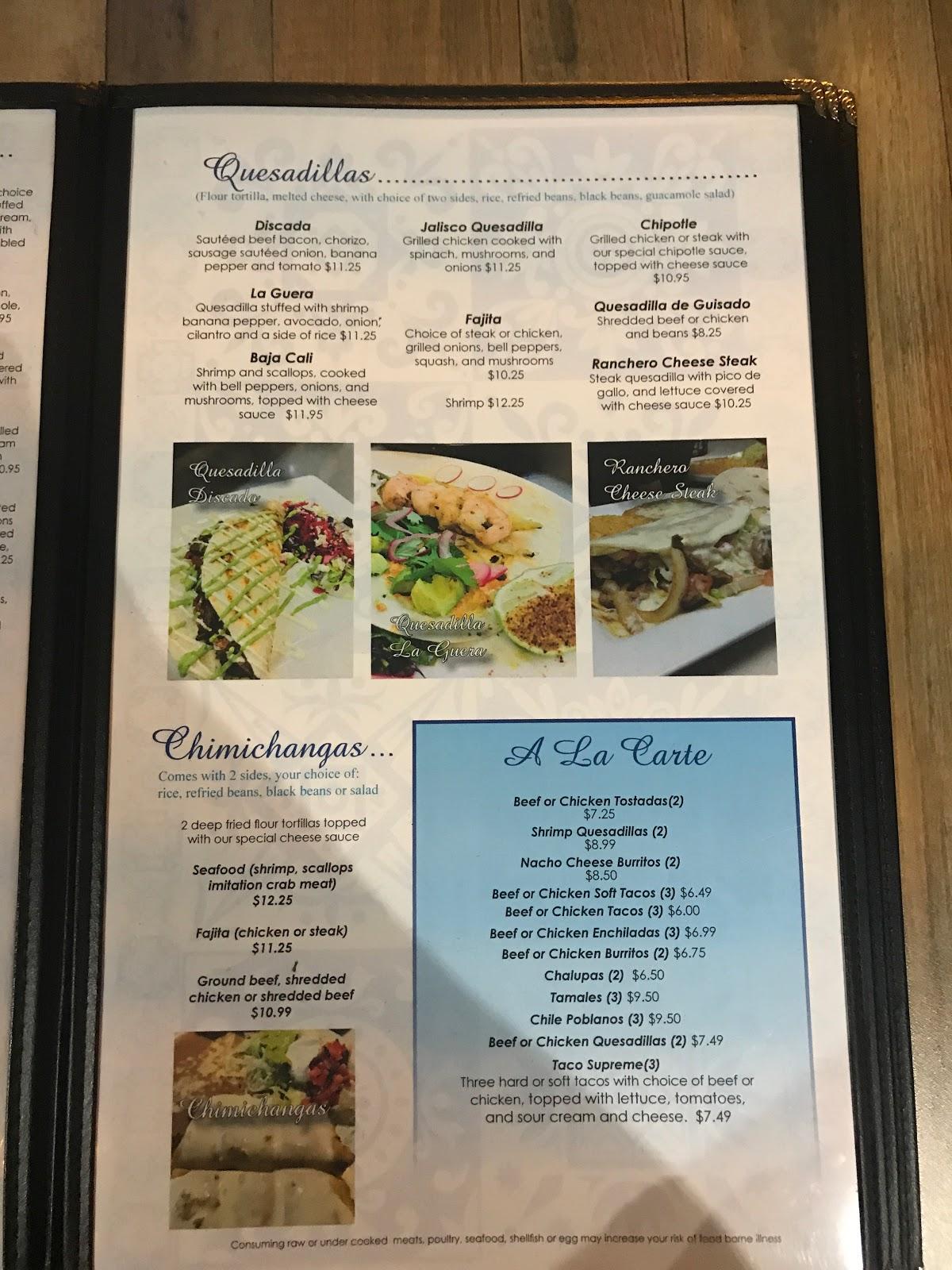 Menu at El Zócalo Grill & Cantina pub & bar, Blaine