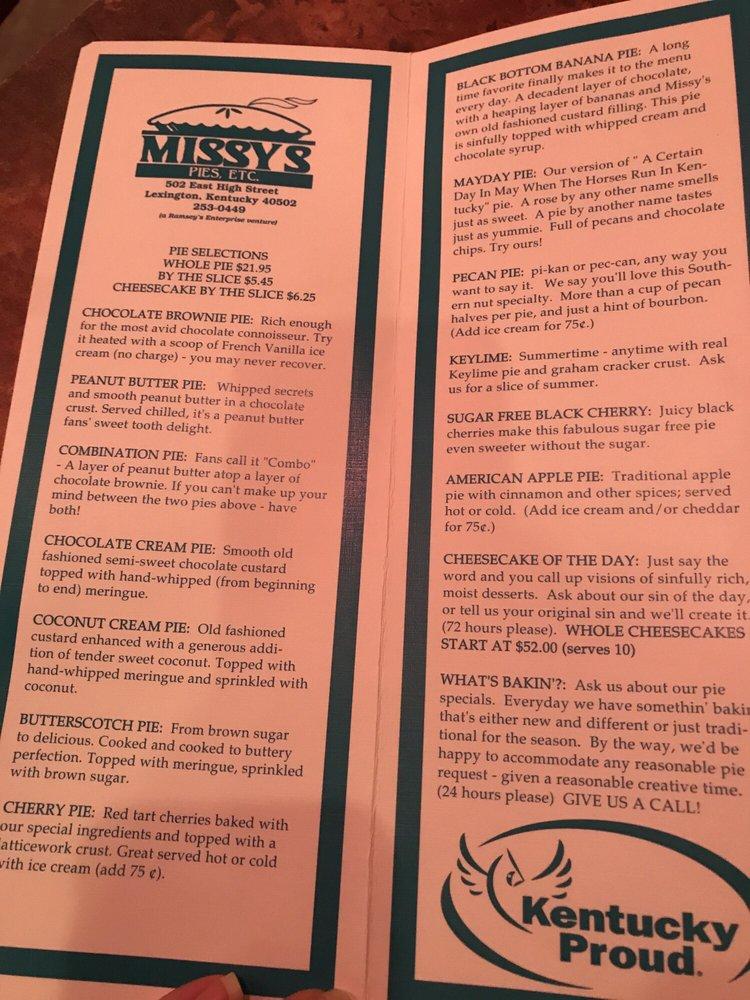 Menu at Ramsey's Diner - Zandale restaurant, Lexington, 151 W Zandale Dr