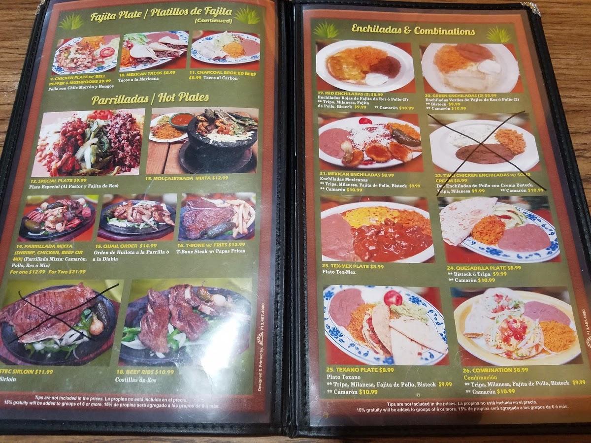 Menu at Restaurant Los Agaves, Houston