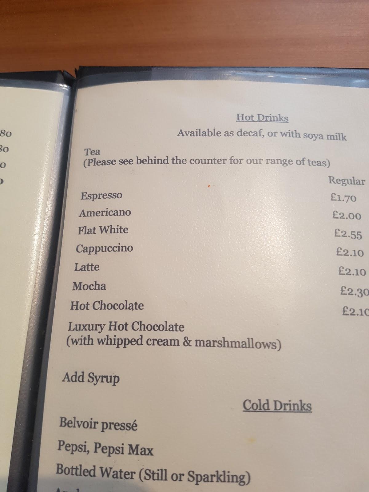 Menu at The Jetty Café cafe, Cromer