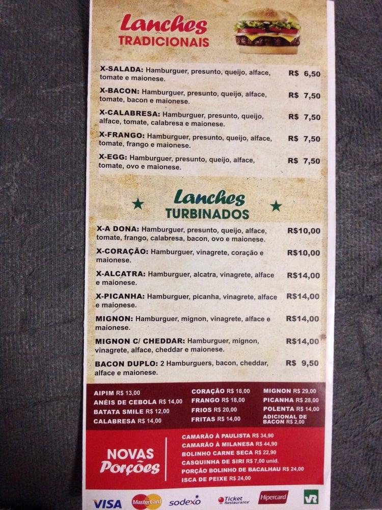 Menu at A Dona Pizza Pizzaria, Curitiba, R. Fernando de Noronha