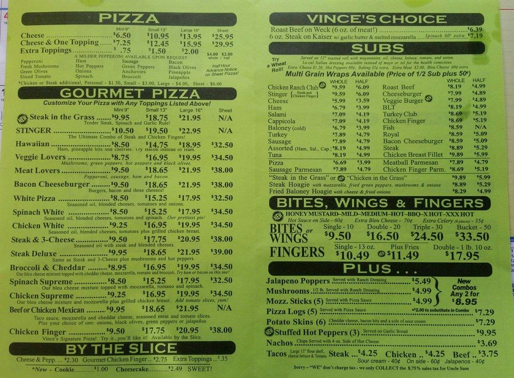 Menu at Pizza Plus 1 pizzeria, Buffalo, Kenmore Ave