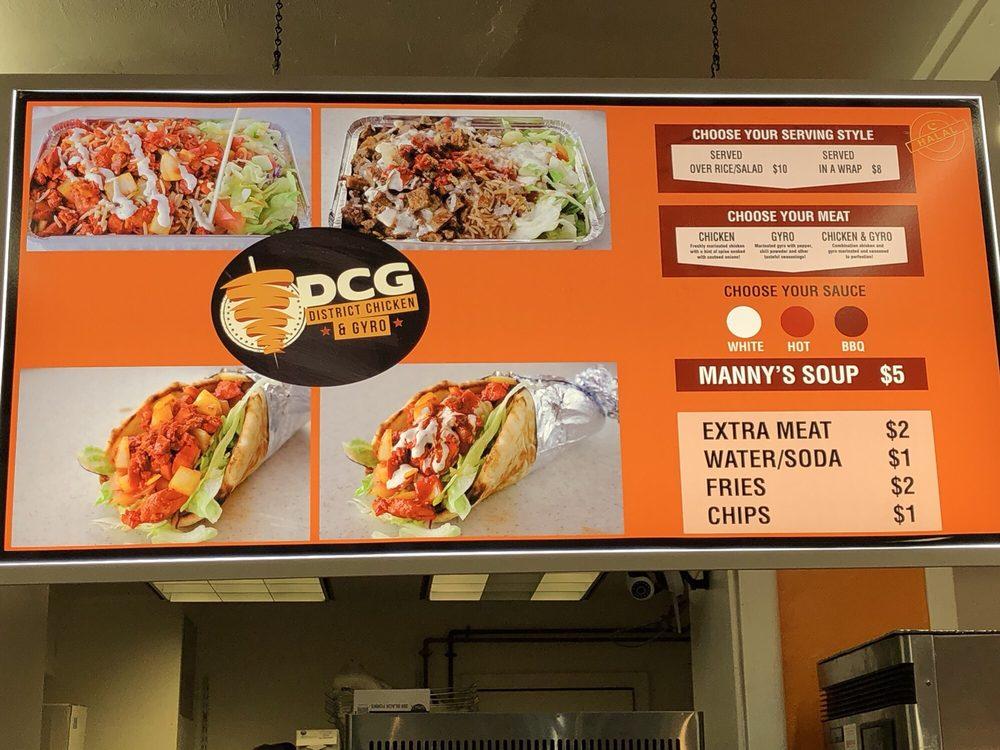 Menu at DCG - District Chicken & Gyro restaurant, Washington