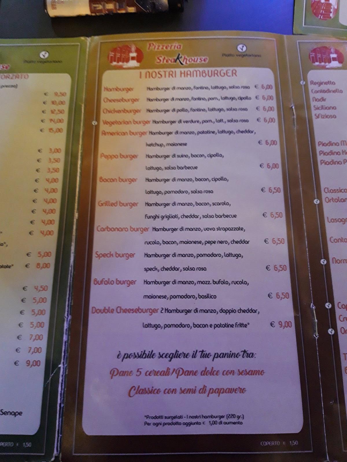 Menu da La Piazzetta pub & bar, Messina, Via Lepanto