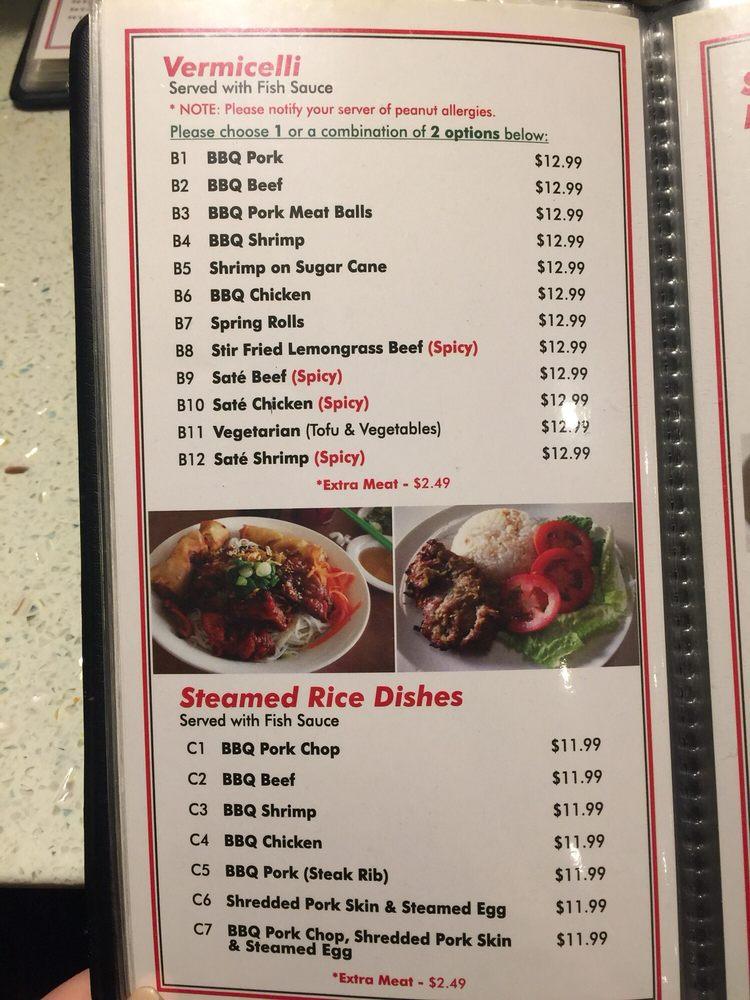 Menu at Pho Viet Taste restaurant, Ottawa