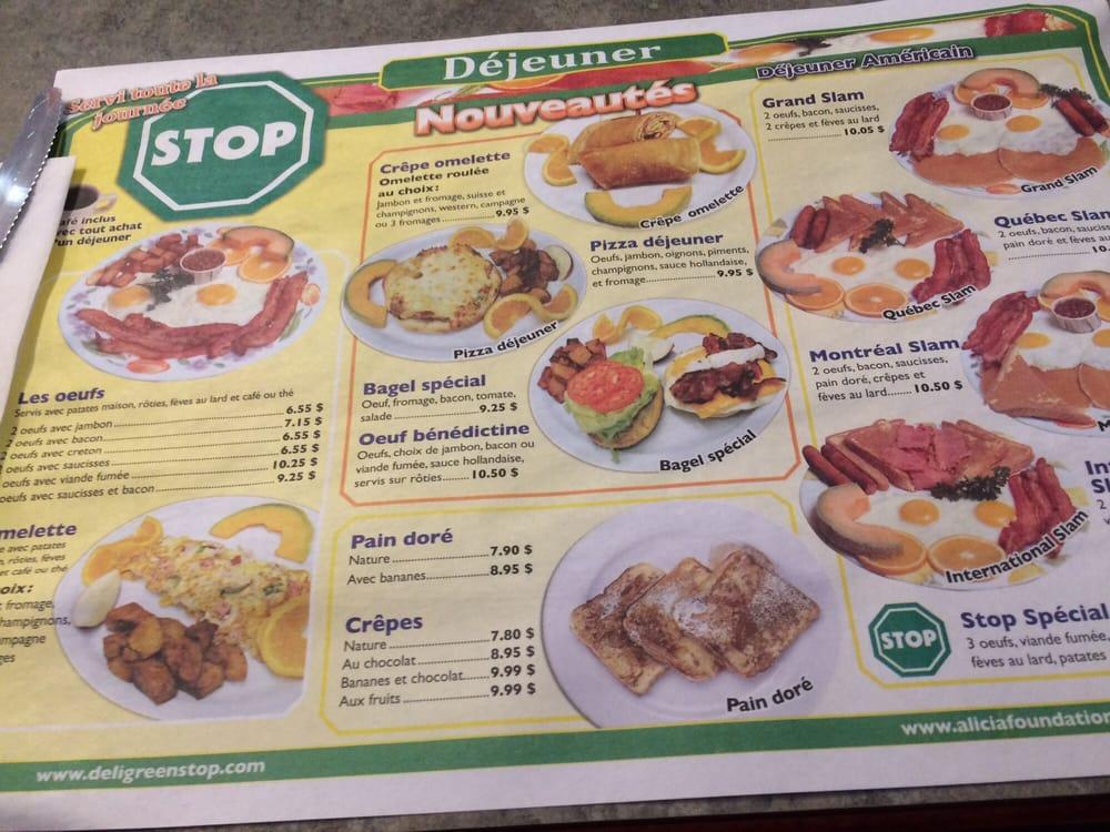 Menu at Restaurant Deli Green Stop, Montréal
