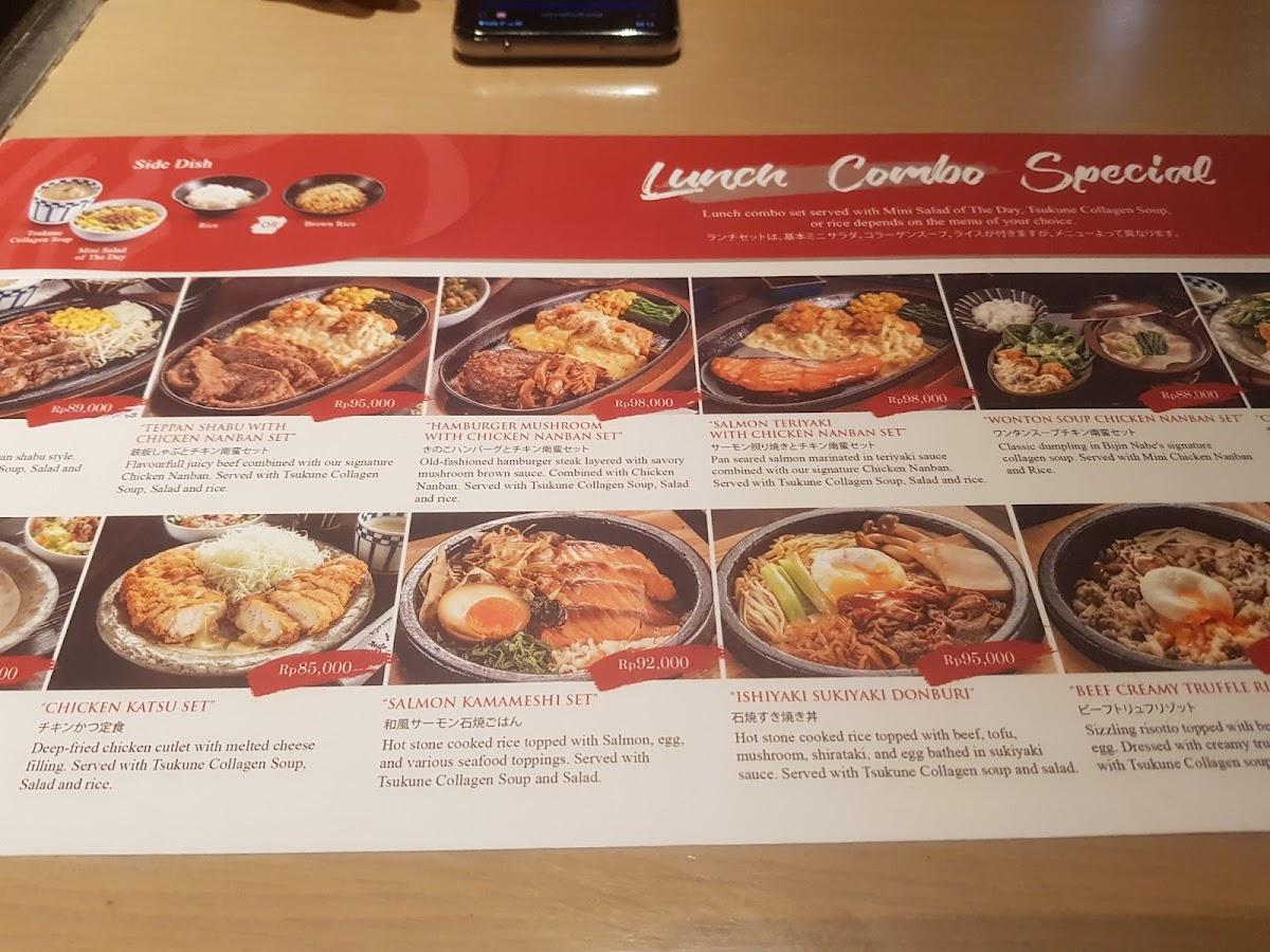 Menu at Bijin Nabe by Tsukada Nojo ID Plaza Senayan restaurant, Jakarta