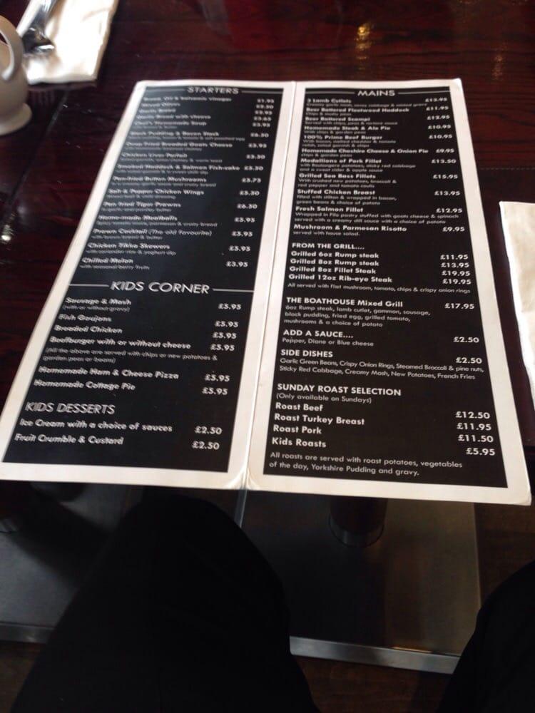 Menu at The Boathouse pub & bar, Sale, Sale Water Park