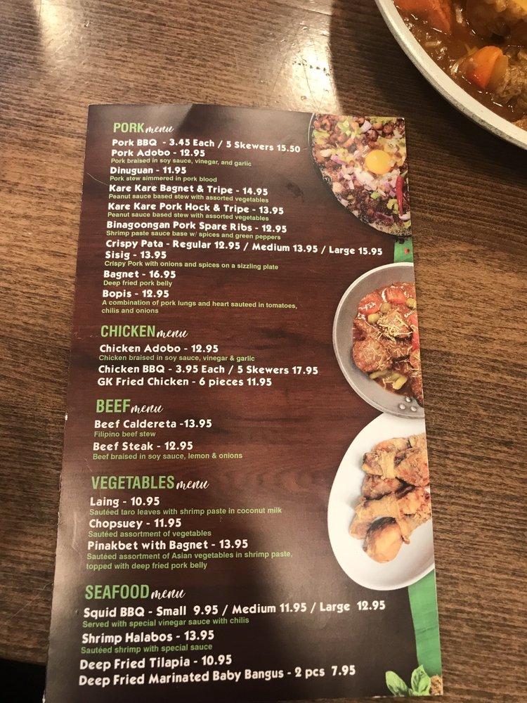 Menu at Grandt Kitchen restaurant, Vancouver