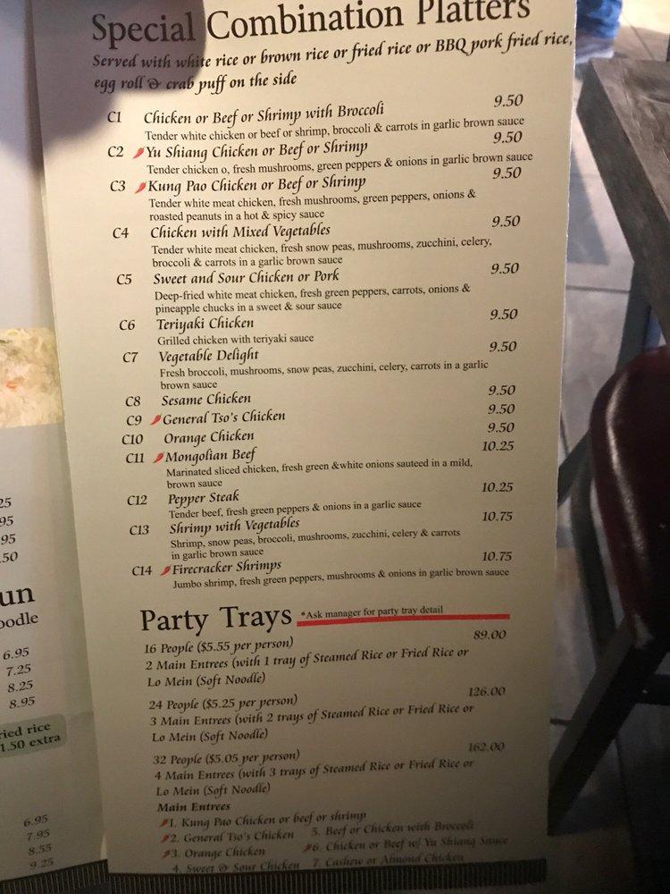 Menu at King's Chef Chinese Food restaurant, Mesa