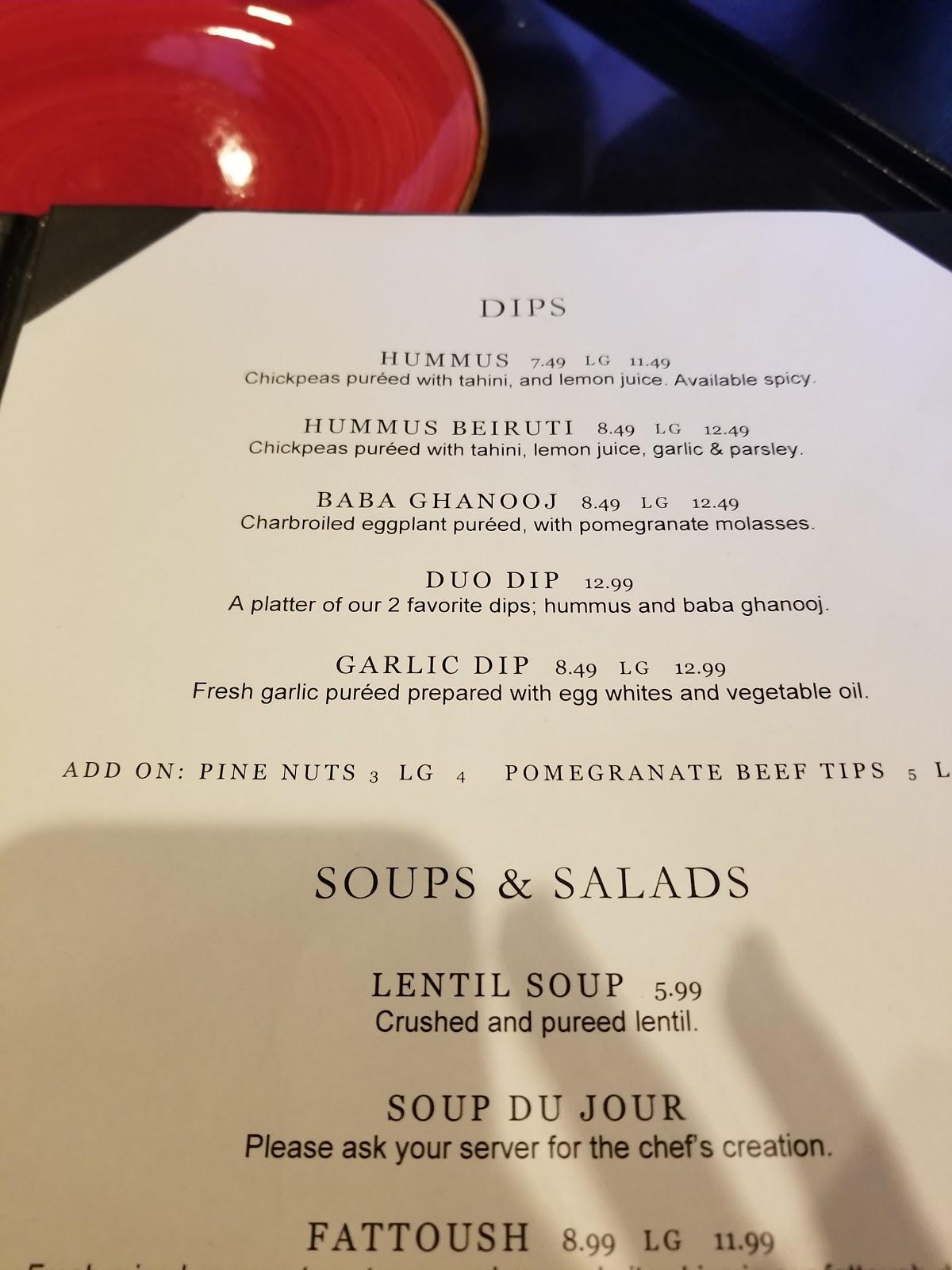 Menu at Mazaar Lebanese Cuisine restaurant, Windsor, 350 Cabana Rd E