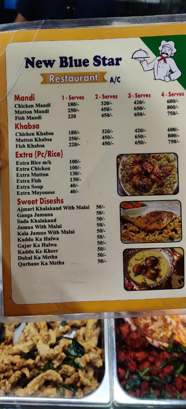 Menu at Blue Star Restaurant, Hyderabad