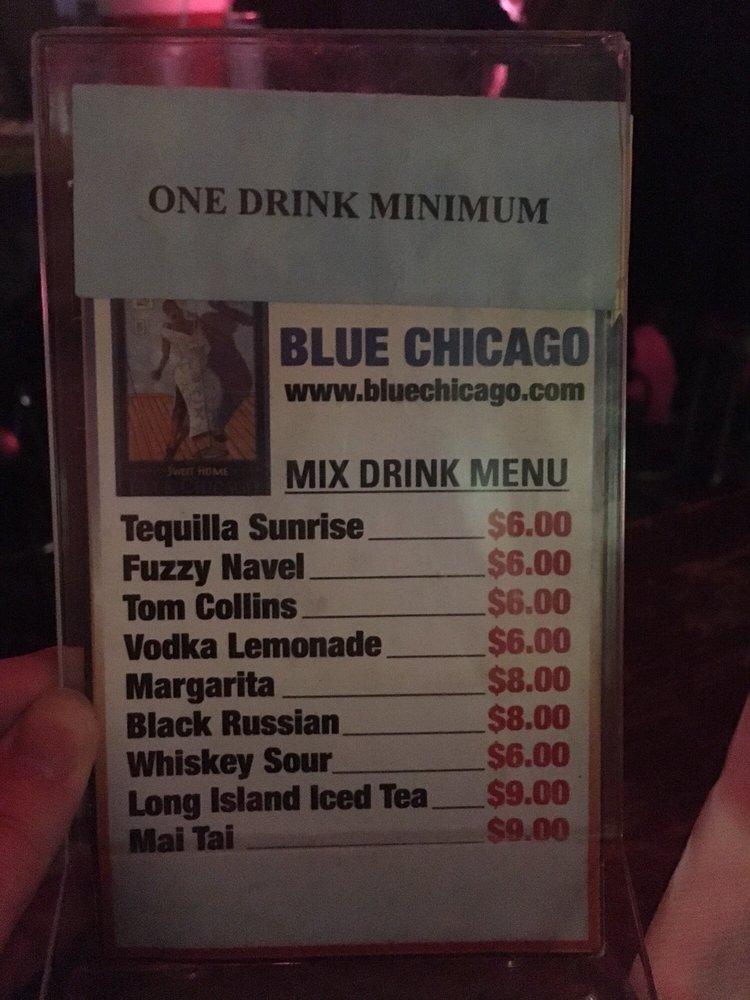 Menu at Blue Chicago pub & bar, Chicago, 536 N Clark St