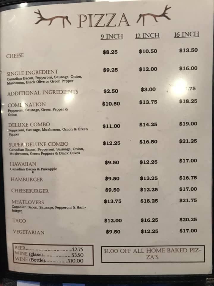 Menu at Buckhorn Bar & Cafe, Poplar