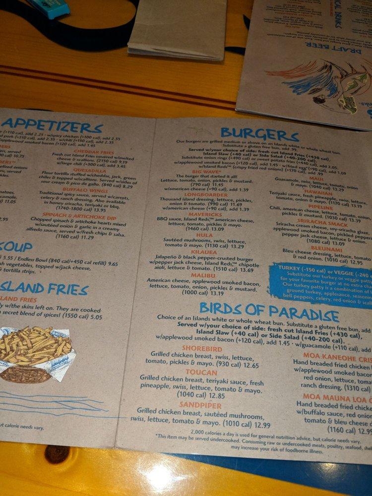 Menu at Islands Restaurant Burbank, Burbank