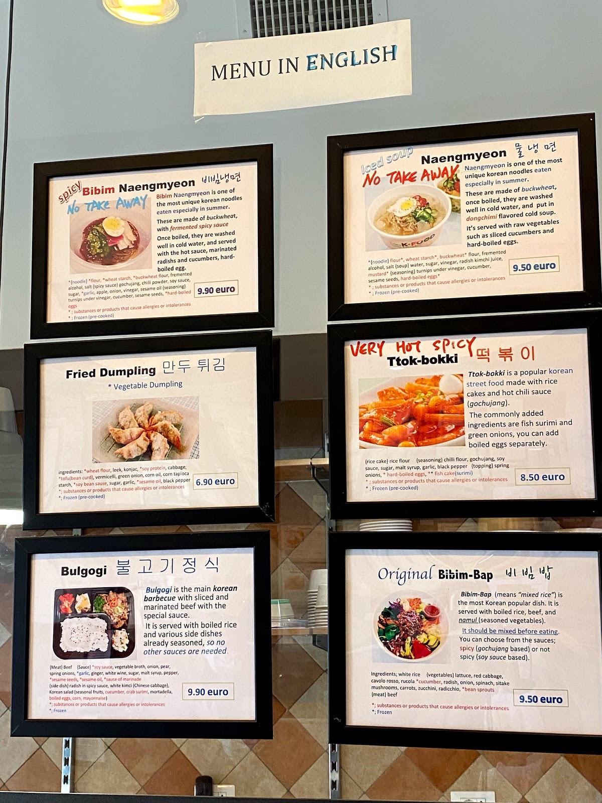 Carta del restaurante StarBaps, Roma