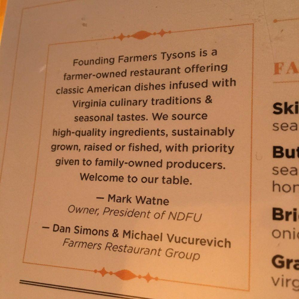 Menu at Founding Farmers Tysons pub & bar, Tysons