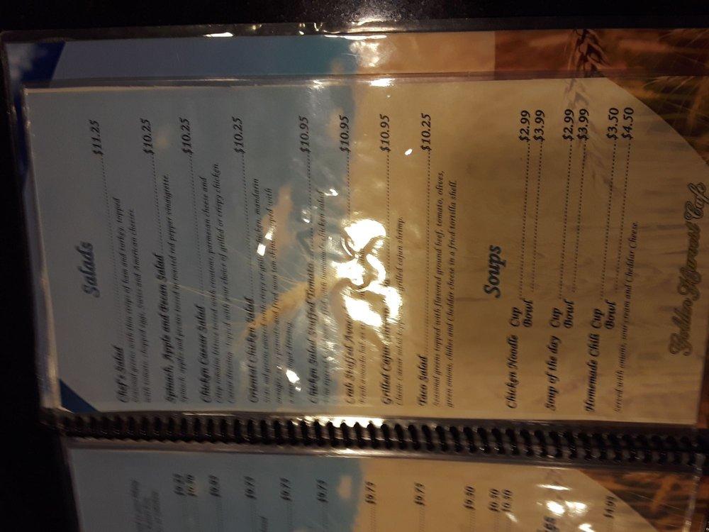 Menu at Golden Harvest Cafe, Wendover
