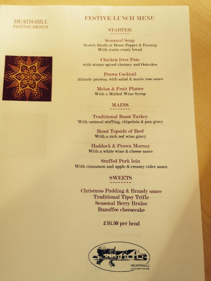 Menu at Heath-Hill Hotel Fraserburgh restaurant, Fraserburgh