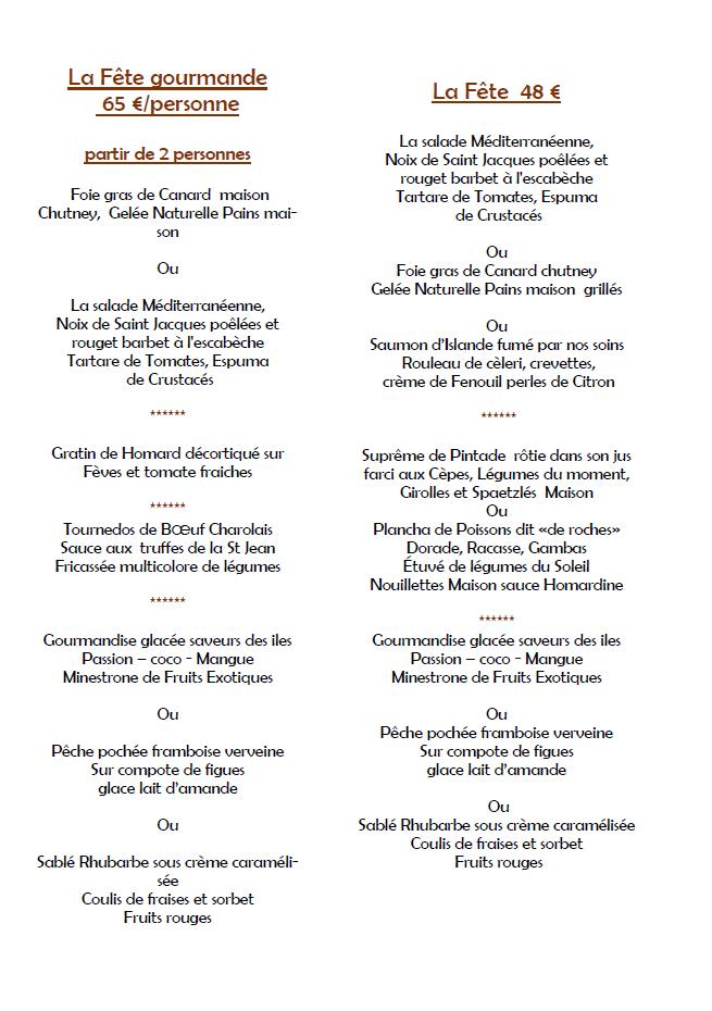 Menu au Au Cheval Blanc restaurant, Diefmatten