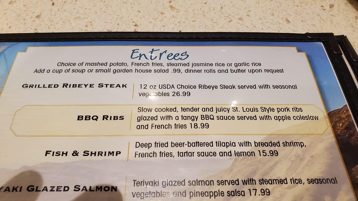 Menu at Canyon Cafe, Brooks, CA-16