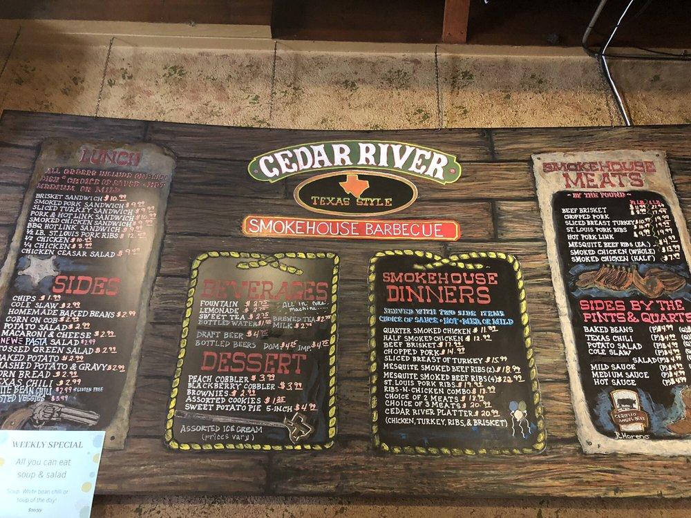 Menu at Cedar River BBQ, Renton