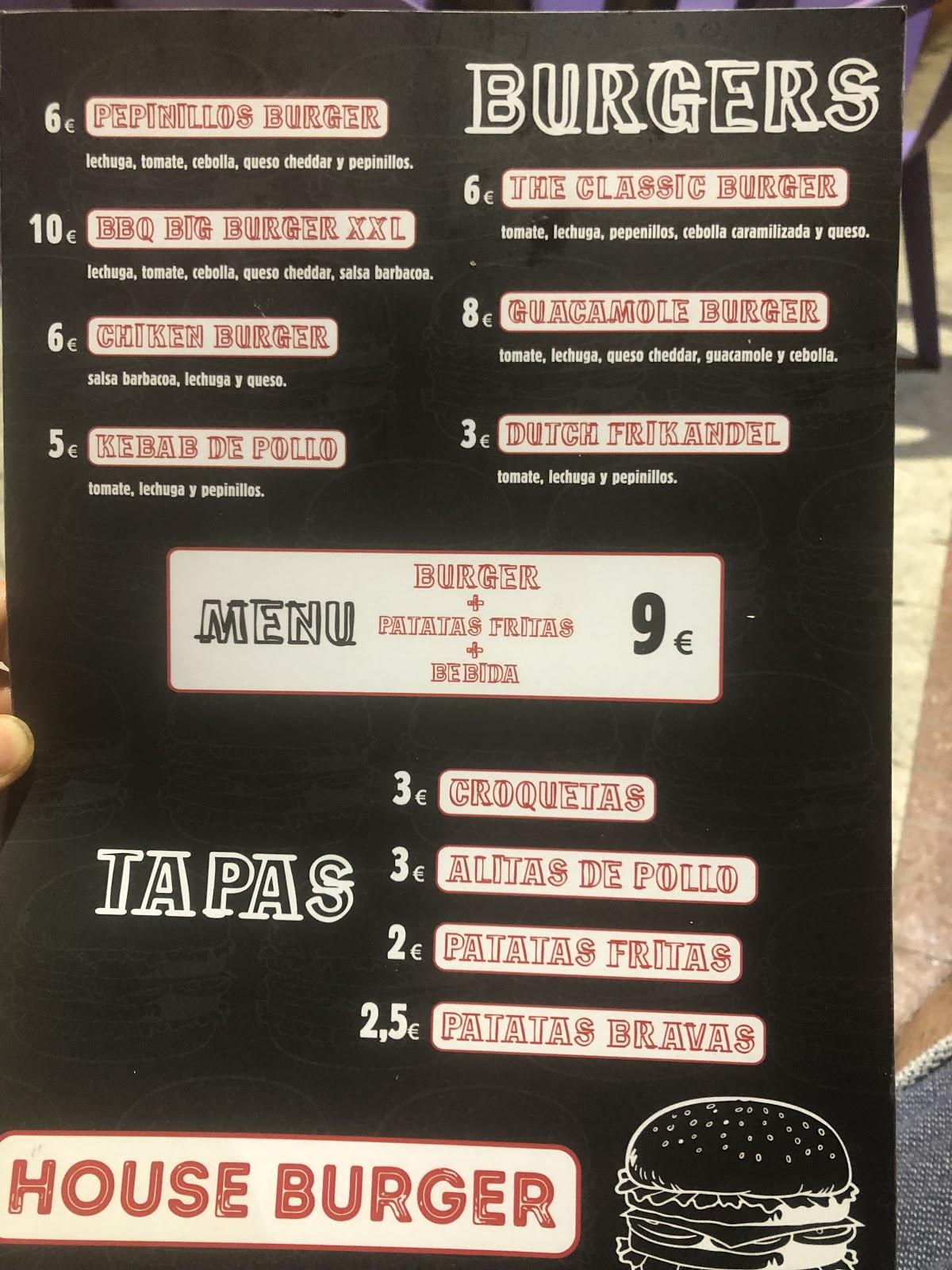 Menu at House Burger & Pizza pub & bar, Els Griells