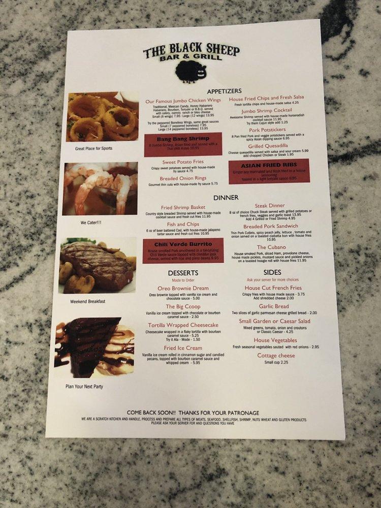 Menu at The Black Sheep Bar & Grill Foothill, Salt Lake City