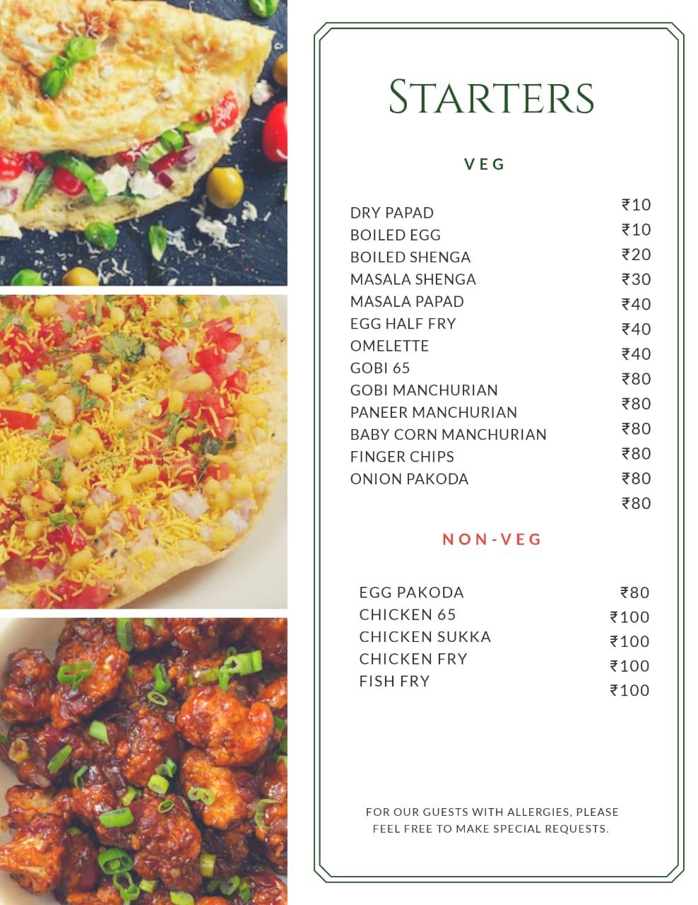 Menu at chincholi family Restaurant, India