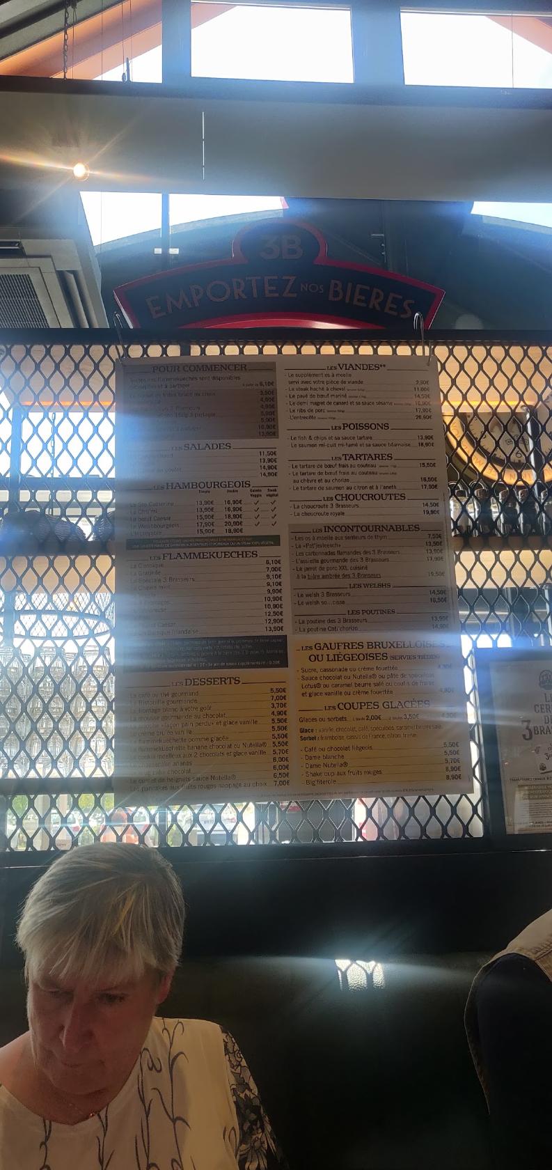 Menu au 3 Brasseurs Louvroil restaurant, Louvroil