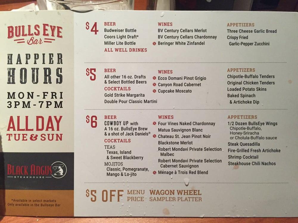 Menu at Black Angus Steakhouse, San Lorenzo