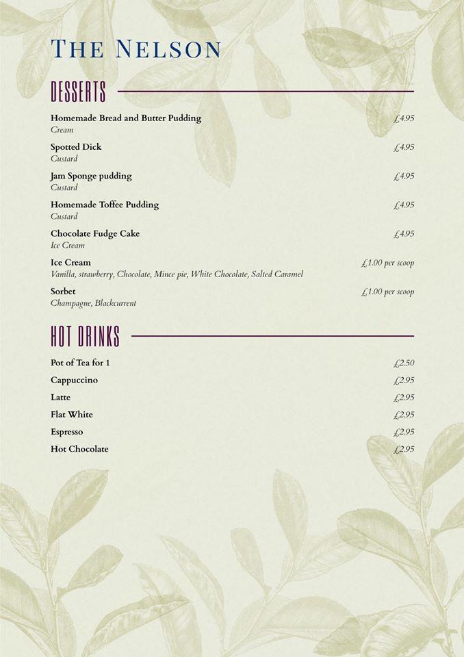 Menu at The Brave Nelson Pub, Brentwood