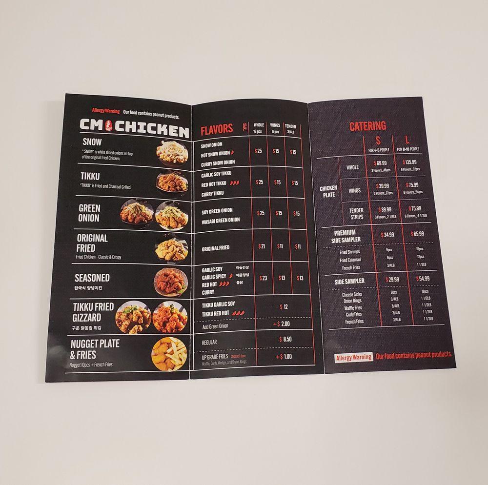 Menu at Choong Man Chicken(CM Chicken/충만치킨) restaurant, Lincolnwood