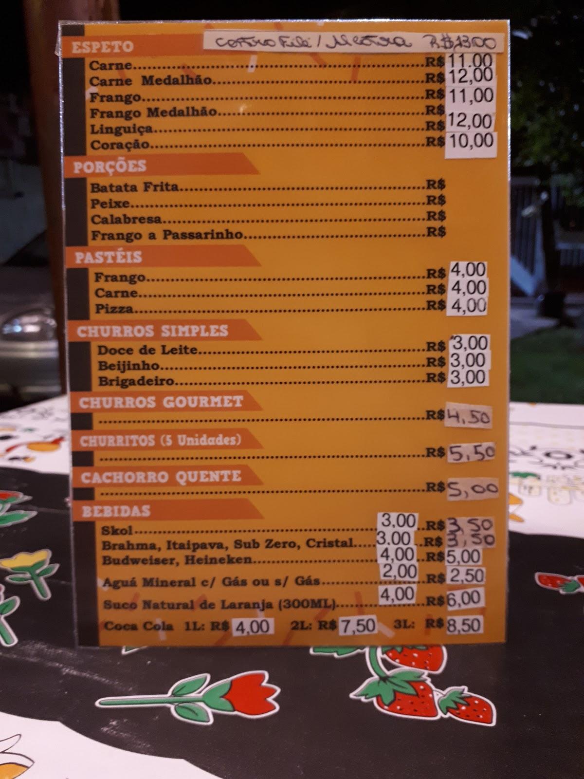 Menu at Donn Churros & Espetos restaurant, Campo Grande